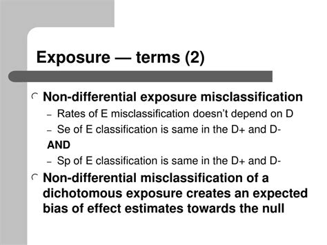 Ppt Non Differential Misclassification Biases In Epidemiology Powerpoint Presentation Id9481507
