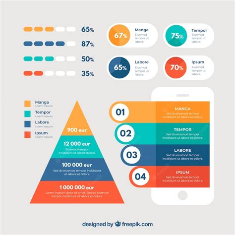 인포 그래픽 요소의 컬렉션 무료 벡터