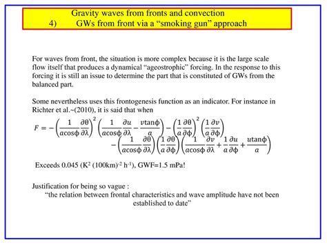 Gravity Waves From Fronts And Convection Ppt Download
