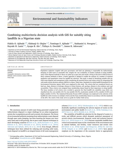 Pdf Combining Multicriteria Decision Analysis With Gis For Suitably