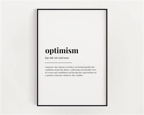 Optimism Definition Print Wall Art Print Quote Wall Art Wall Decor