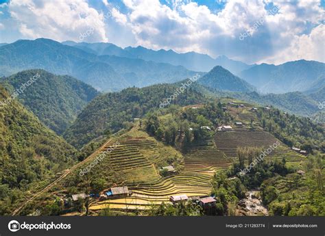 Panoramic View Terraced Rice Field Sapa Lao Cai Vietnam Summer — Stock