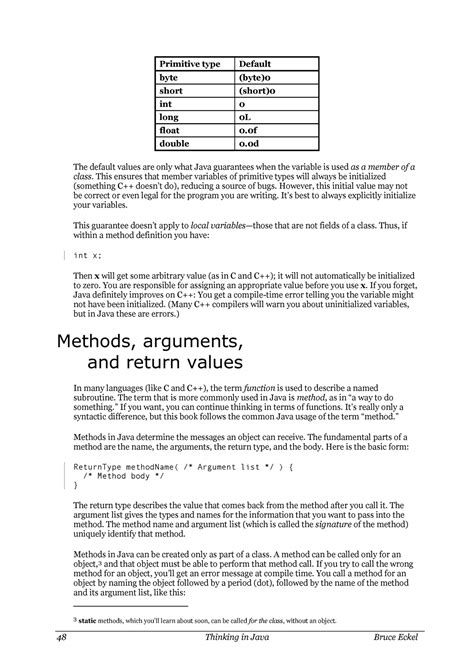 Thinking In Java Th Edition Thinking In Java Bruce Eckel Primitive Type Default Byte Byte