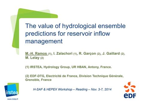 13613 Value Hydrological Ensemble Predictions Reservoir Inflow Management Ppt