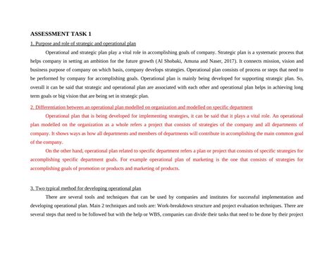 Operational Plan Purpose Role And Strategies