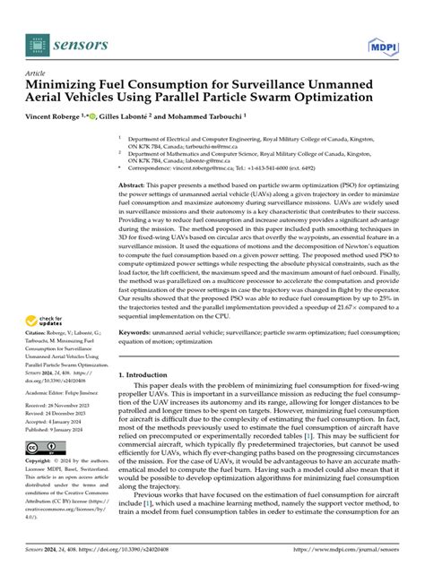 minimizing fuel consumption for surveillance uavs using parellel