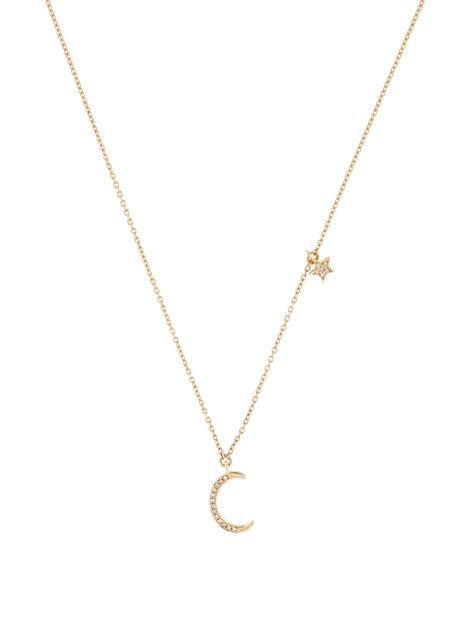 Necklace 14k Diamond Moon And Star Pendant Necklace 14k Yellow Gold