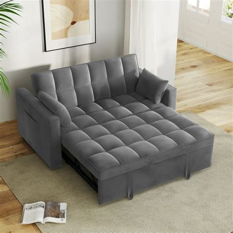 Aenkyo Convertible Pull Out Loveseat Sleeper Sofa Bed For Living Room