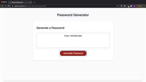 Github Sgenesirandom Password Generator