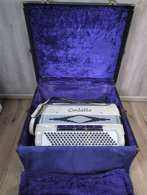 Contello Accordion 1960s Ivory White Reverb