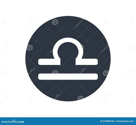 Isolated Libra Astrological Sign In A Black Circle Stock Vector