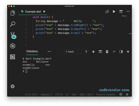 Trim A String In Dart Explanation With Examples Codevscolor