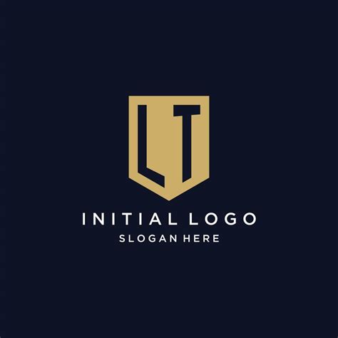 Lt Monogram Initials Logo Design With Shield Icon 15443672 Vector Art