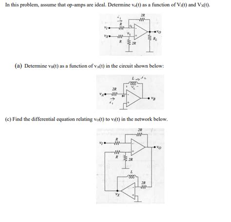 Solved In This Problem Assume That Op Amps Are Ideal