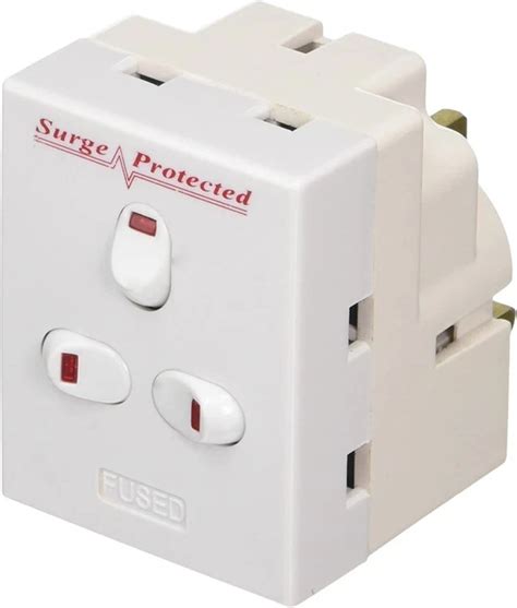 3 Way Switched Surge Protected 13a Adaptor 3 Uk Mains Plug In With Neon Switched £10 30