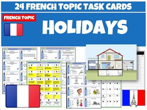 Holidays French Task Cards Teaching Resources Task Cards French Lessons Task