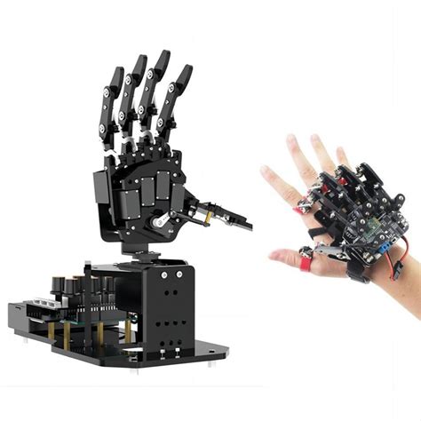 Jual Ai Vision Bionic Robot Hand With Somatosensory Glove Control 5 Dof Fingers For Arduino