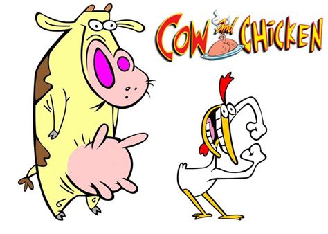 Cow And Chicken Cartoni Animati Sfondi Carini Schizzi