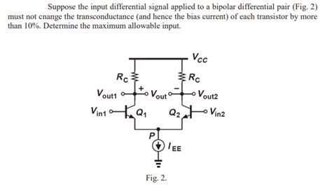 Solved Suppose The Input Differential Signal Applied To A