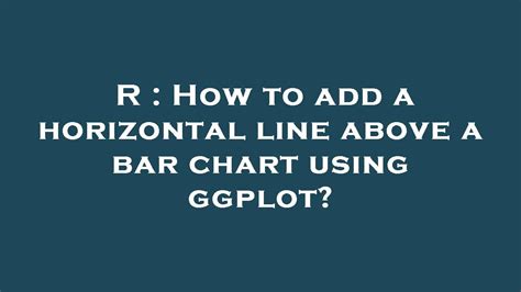 R How To Add A Horizontal Line Above A Bar Chart Using Ggplot Youtube
