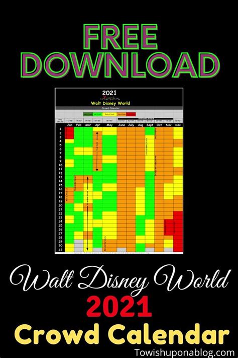Disney Crowd Calendar 2021 Printable Word Searches