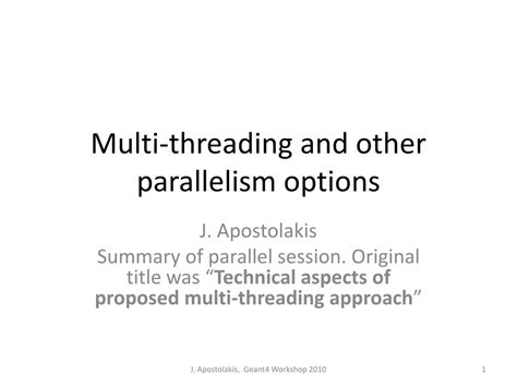 Ppt Multi Threading And Other Parallelism Options Powerpoint Presentation Id2493116