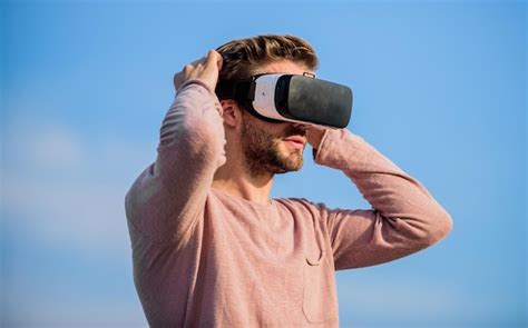 Premium Photo Digital Future And Innovation Cyber Space Virtual Reality Handsome Man With