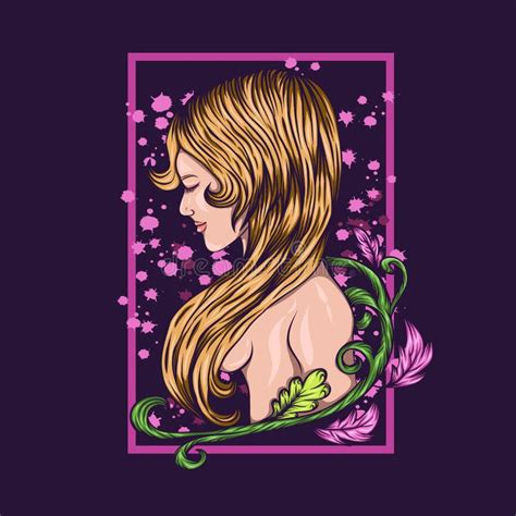 Illustrazione Nuda Di Vettore Del Fiore Della Ragazza Illustrazione