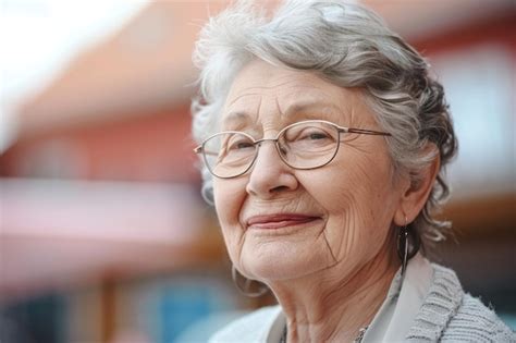 Premium Photo A Woman With Glasses Is Smiling