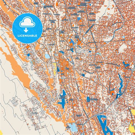 Colorful Cuernavaca Street Map With Labels And Buildings Hebstreits