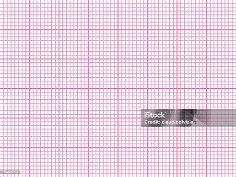 Pink Color Graph Paper Over White Background Stock Illustration