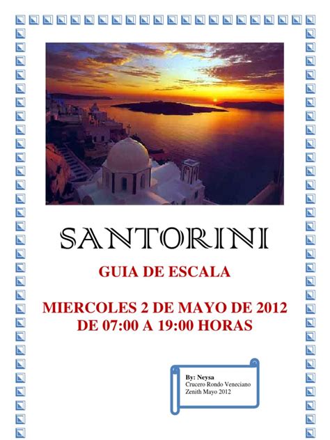 Guía De Escala En Santorini Pdf Ciencias Sociales Viajes Y Turismo
