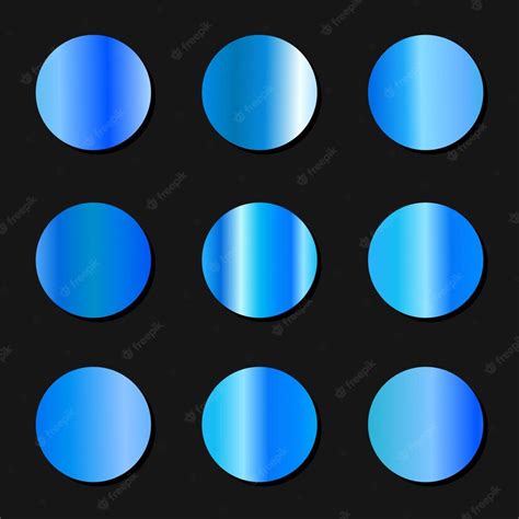 Premium Vector Vector Set Of Blue Metallic Gradient