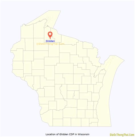 Map Of Glidden Cdp Wisconsin Thong Thai Real