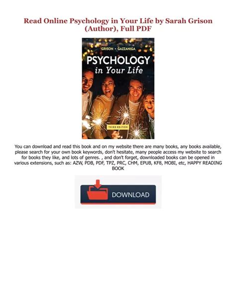 Ppt Read Online Psychology In Your Life Ebook Pdf By Sarah Grison