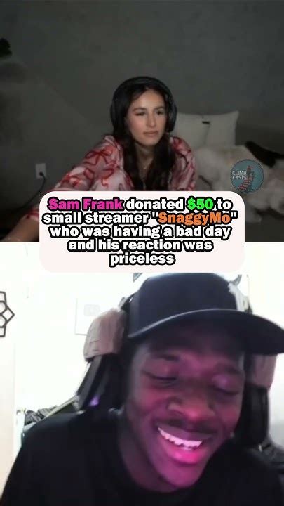 Sam Frank Donated 50 To Small Streamer Snaggymo And His Reaction