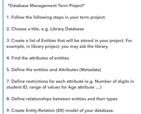 solved database management term project 1 follow the