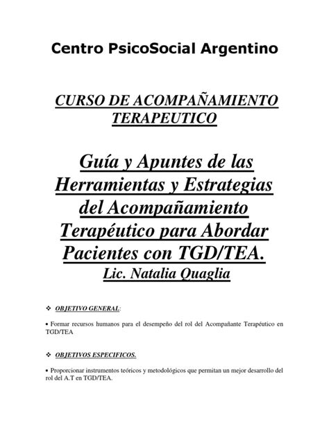 Material Tea 2021 Cpsa Lic Natalia Quaglia Pdf Manual Diagnóstico