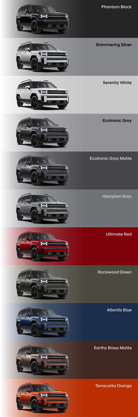 All 2026 Hyundai Santa Fe Color Options