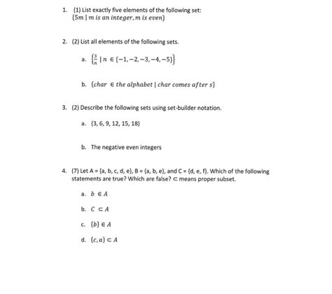 Solved List Exactly Five Elements Of The Following Set Chegg