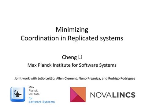 Minimizing Coordination In Replicated Systems Pdf
