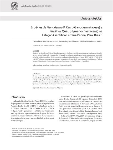 Pdf Species Of Ganoderma P Karst Ganodermataceae And Phellinus