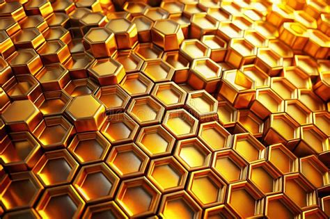 Golden Honeycomb Pattern A Stunning Abstract Background For Design Inspiration Stock