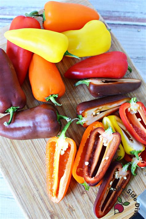 Oven Roasted Mini Peppers With Minced Garlic Salty Side Dish