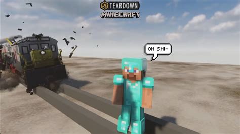 Can Minecraft Steve And Mobs Survive A Train Crash Upgrading His