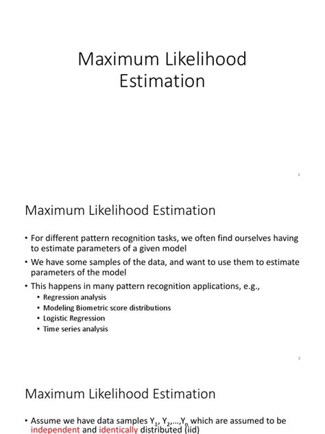Maximum Likelihood Estimation Pdf Estimation Theory Logarithm