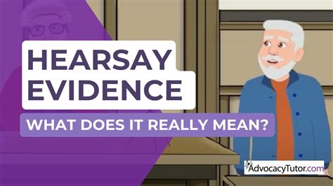 Hearsay The Meaning Of Hearsay Evidence Youtube
