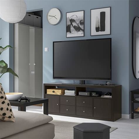 Kallax Combinazione Per Tv Marrone Nero 147x39x60 Cm Ikea Italia