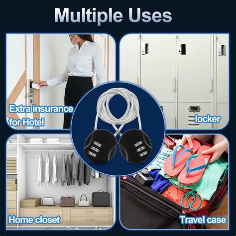 Buy 4 Pieces 3 Digit Combination Lock Wire Stroller Waterproof Padlock