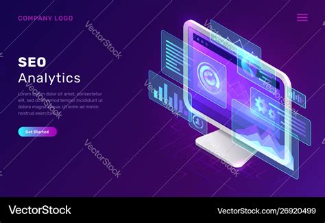 Seo Search Engine Optimization Analytics Concept Vector Image